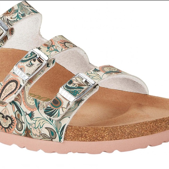 Birkenstock | Shoes | New Birkenstock Florida Paisley Pattern Vegan ...